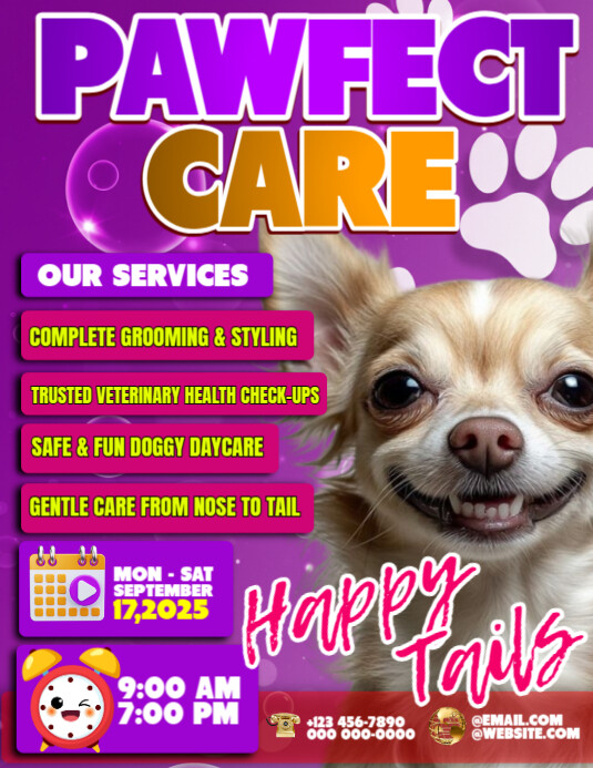 Pawfect Care Pet Services Flyer Template | PosterMyWall