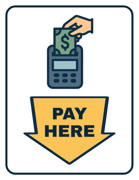 Copy of Pay here at cashier payment station signage sign post sticker ...