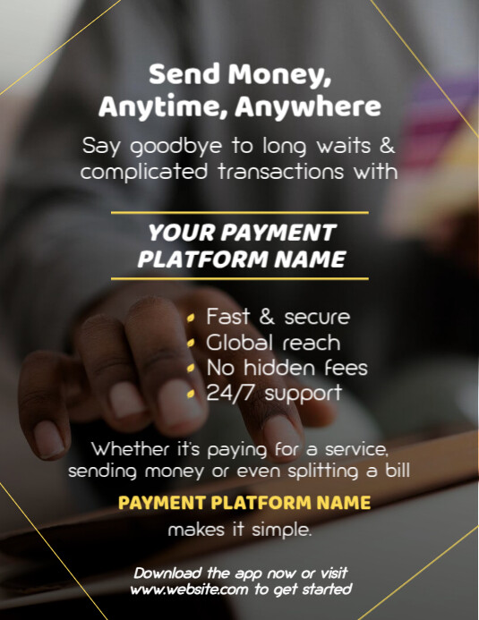 Payment Platform Flyer Template Ad | PosterMyWall