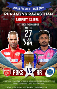 Pbks vs DC ipl match poster Template | PosterMyWall