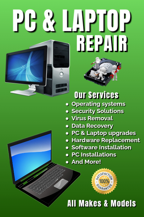 Copy of PC & Laptop Repair Poster Sign Poster | PosterMyWall