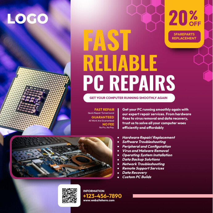 Pc Repair Instagram Post Modelo | PosterMyWall