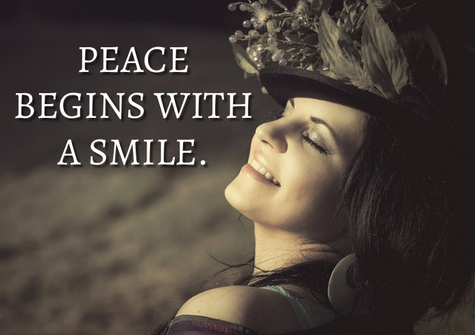 PEACE AND SMILE QUOTE TEMPLATE | PosterMyWall