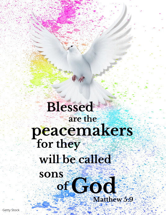 Peace Water Color Dove Bulletin Template | PosterMyWall