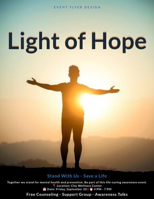 Peaceful Gradient Awareness Flyer for Suicide Prevention Event Template ...