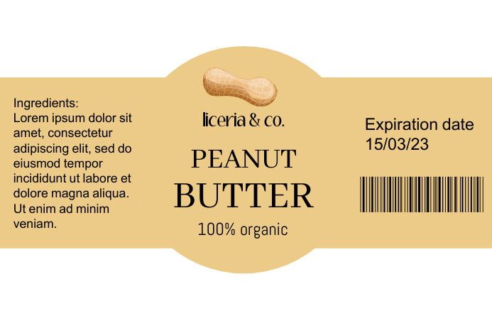 Peanut Product Label Template | PosterMyWall