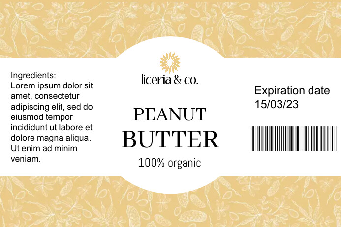 Peanut Product Label เทมเพลต | PosterMyWall