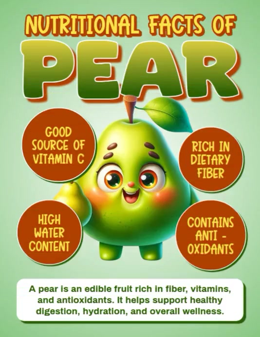 Pear Nutritional Facts Template | PosterMyWall