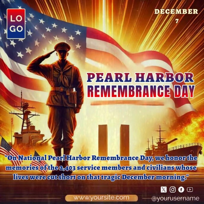 Pearl Harbor Remembrance Day Template | PosterMyWall