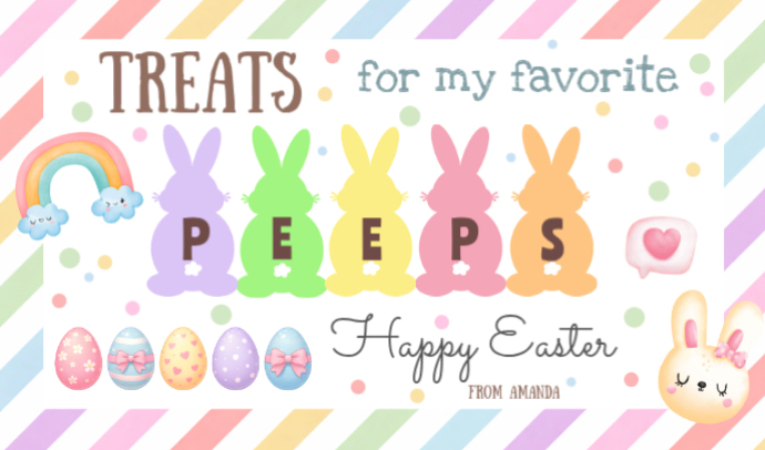 Peeps Easter Gift Tags, Treats for My Peeps Template | PosterMyWall