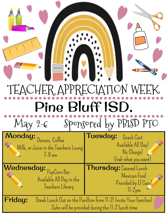 Pencil Rainbow Teacher Appreciation Week Template | PosterMyWall