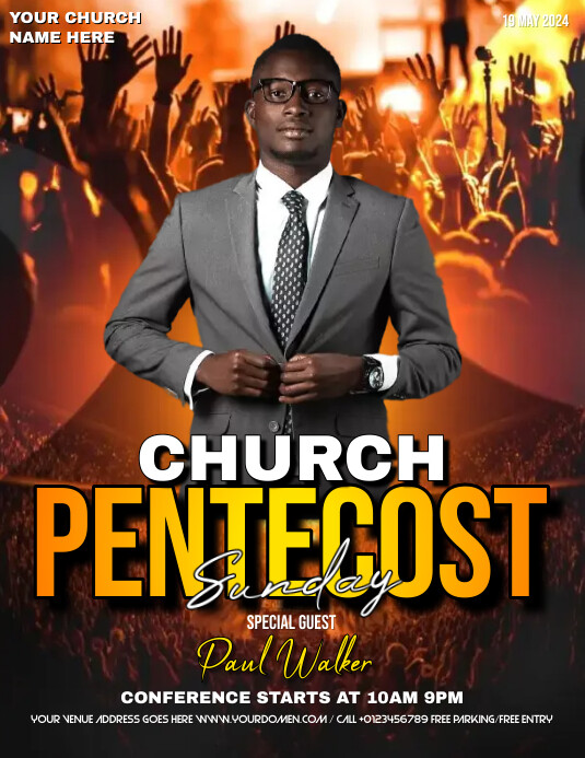 pentecost church, pentecost chrch flyer, Pent Template | PosterMyWall