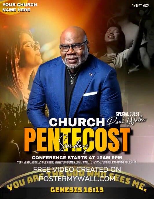 Plantilla de pentecost church, pentecost chrch flyer, Pent | PosterMyWall