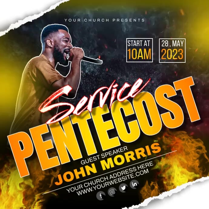 PENTECOST CHURCH FLYER Templat | PosterMyWall