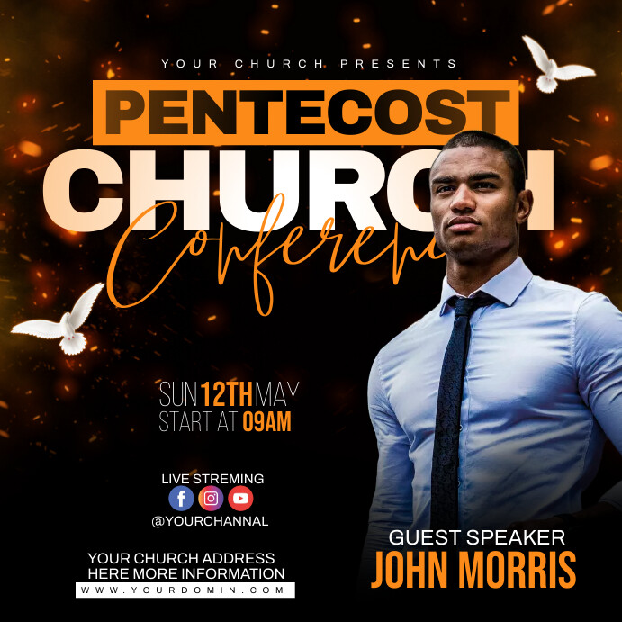 Modèle Pentecost church flyer | PosterMyWall