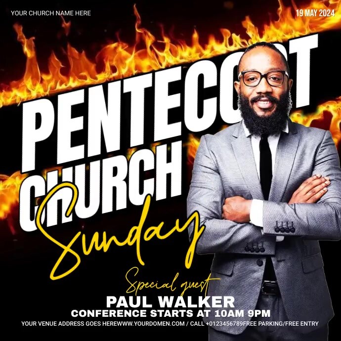 Plantilla de PENTECOST CHURCH SUNDAY (5) | PosterMyWall