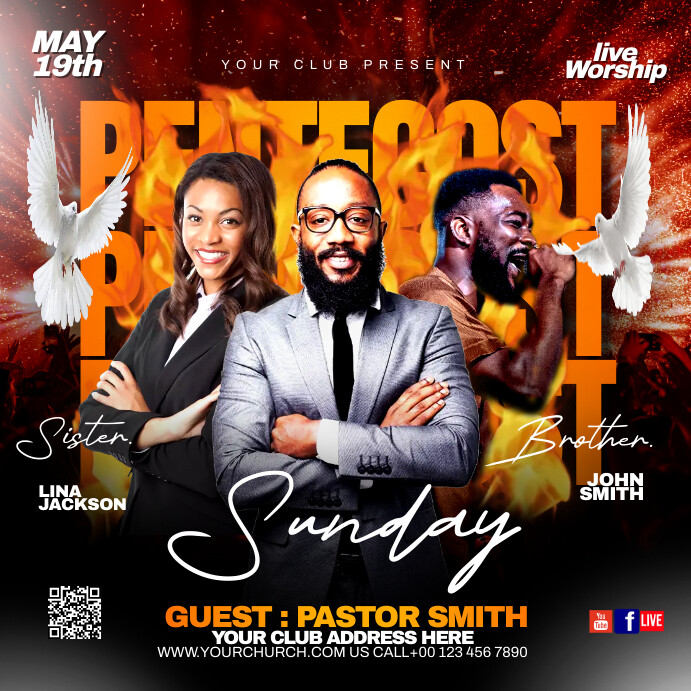 Pentecost Template | PosterMyWall