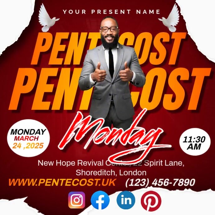 Copia de Pentecost Monday | PosterMyWall