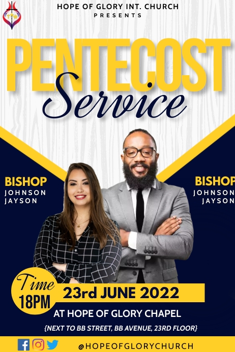 Pentecost Service Template | PosterMyWall