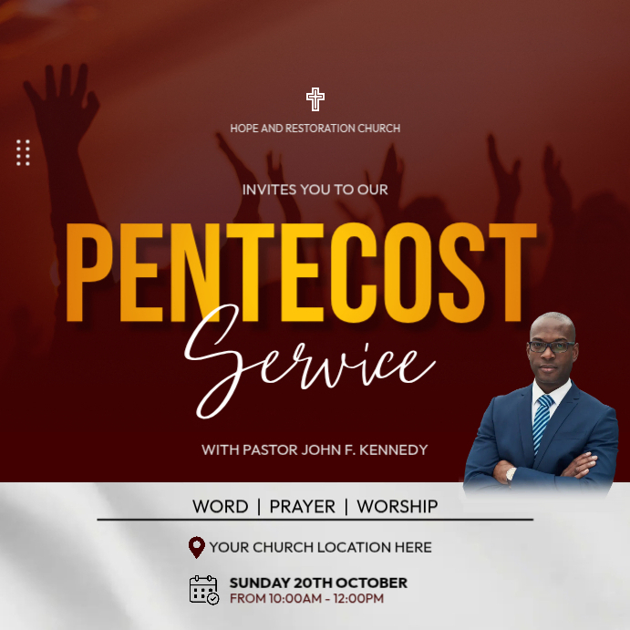 pentecost service Template | PosterMyWall