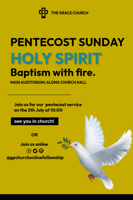 pentecost service Template | PosterMyWall