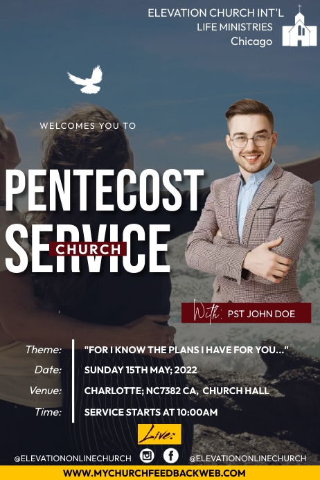 Pentecost Service Template | PosterMyWall