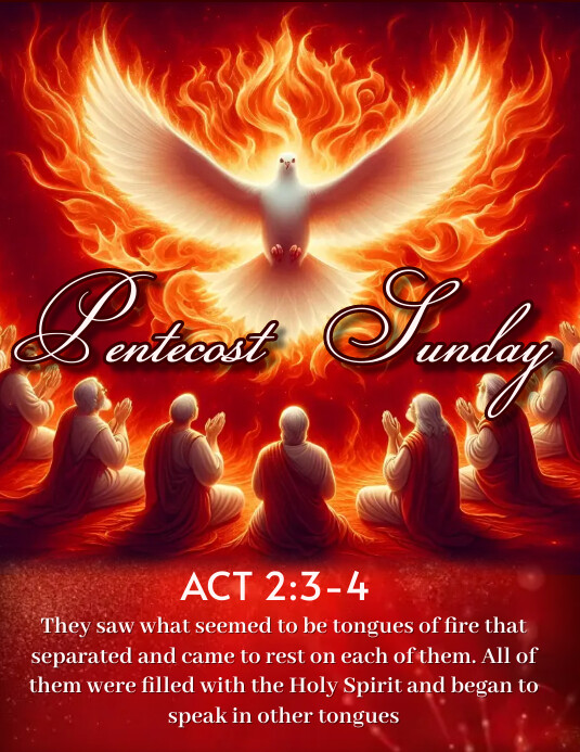 Plantilla de Pentecost Sunday greeting cards template | PosterMyWall