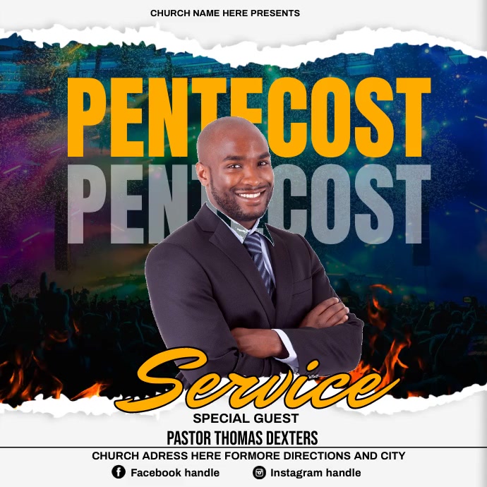 pentecost sunday service Template | PosterMyWall
