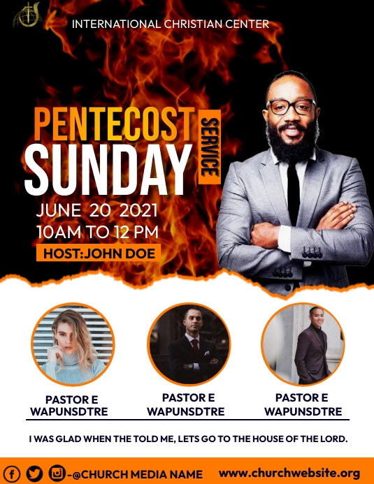 pentecost sunday service Template | PosterMyWall