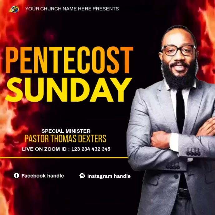 Pentecost Sunday Service Template | PosterMyWall