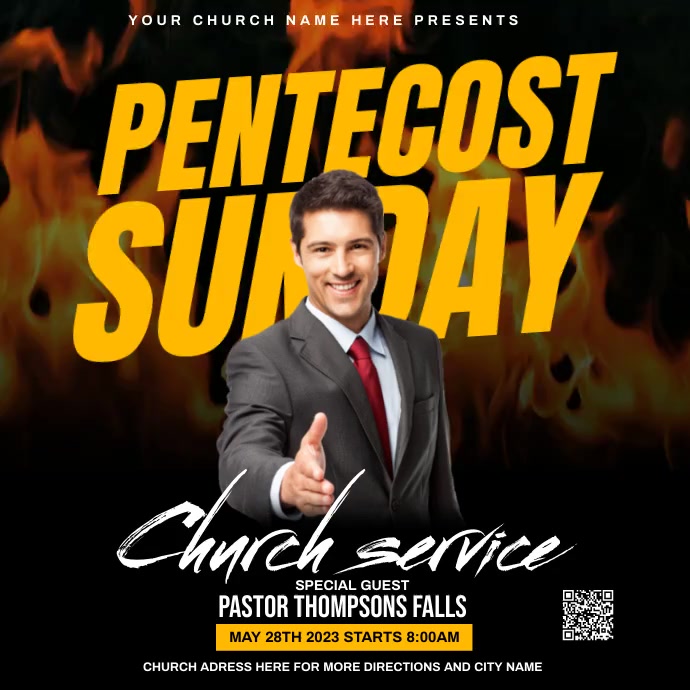 pentecost sunday service Template | PosterMyWall