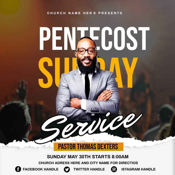 pentecost sunday service Template | PosterMyWall