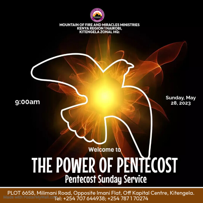 Pentecost Sunday service Template | PosterMyWall