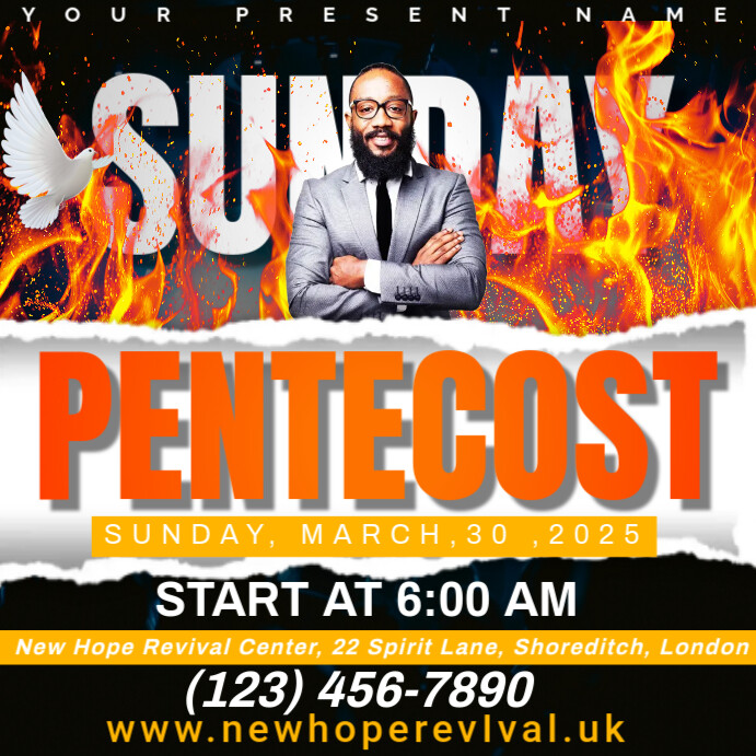 pentecost sunday service Template | PosterMyWall