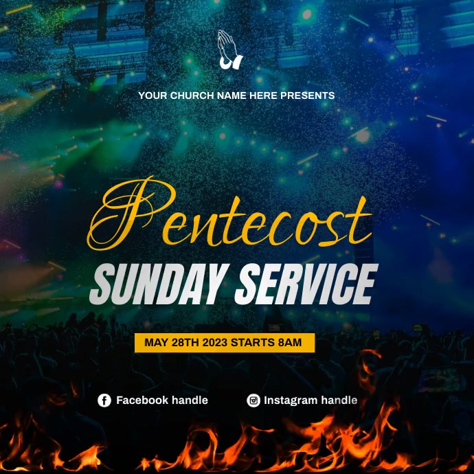pentecost sunday service Template | PosterMyWall