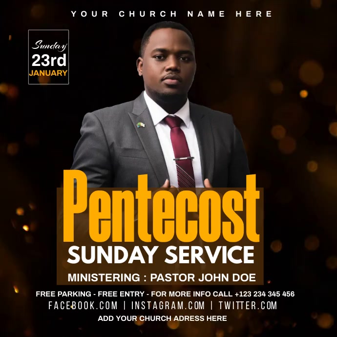 pentecost sunday service Template | PosterMyWall