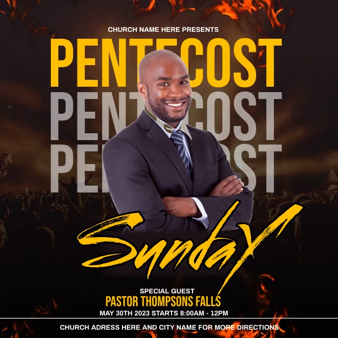 pentecost sunday service Template | PosterMyWall