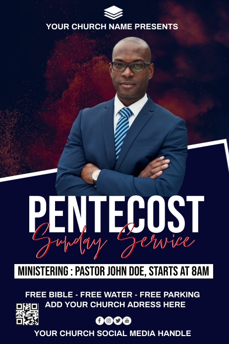 Plantilla de Servicio Dominical de Pentecostés | PosterMyWall