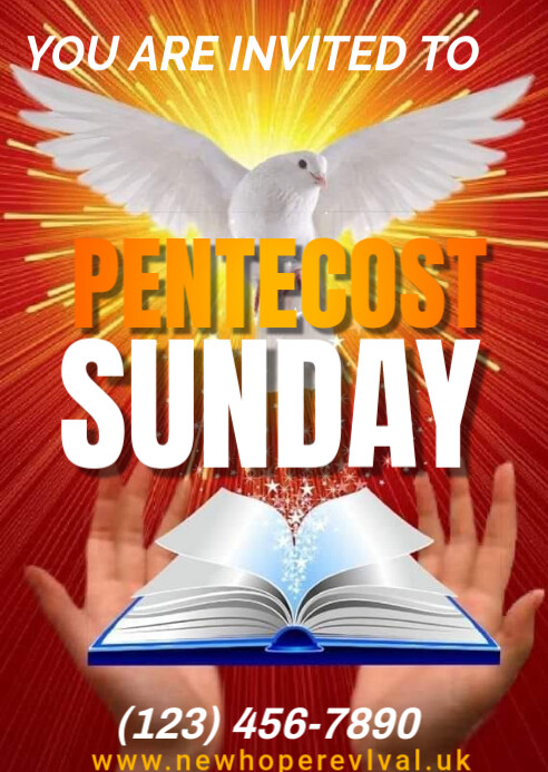 pentecost sunday service Template | PosterMyWall