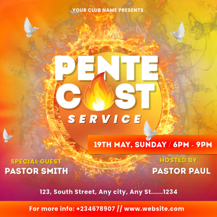 Pentecostal church service template | PosterMyWall