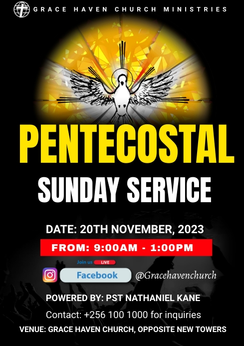 Copy of pentecostal sunday service flyer template | PosterMyWall
