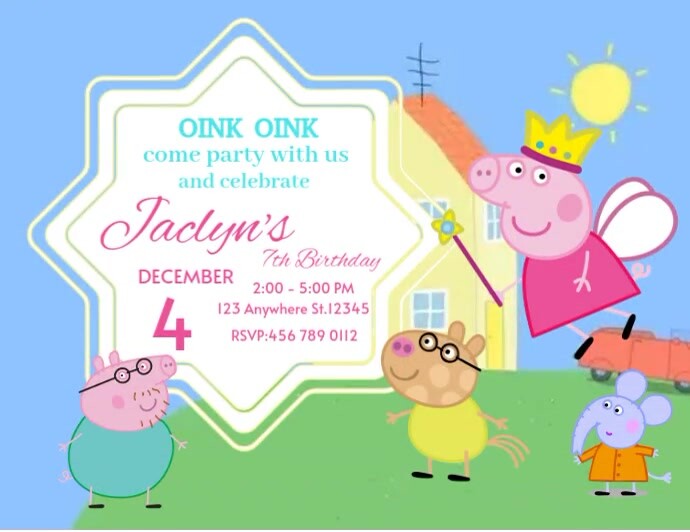 Szablon Peppa Pig | Birthday Invitation | PosterMyWall