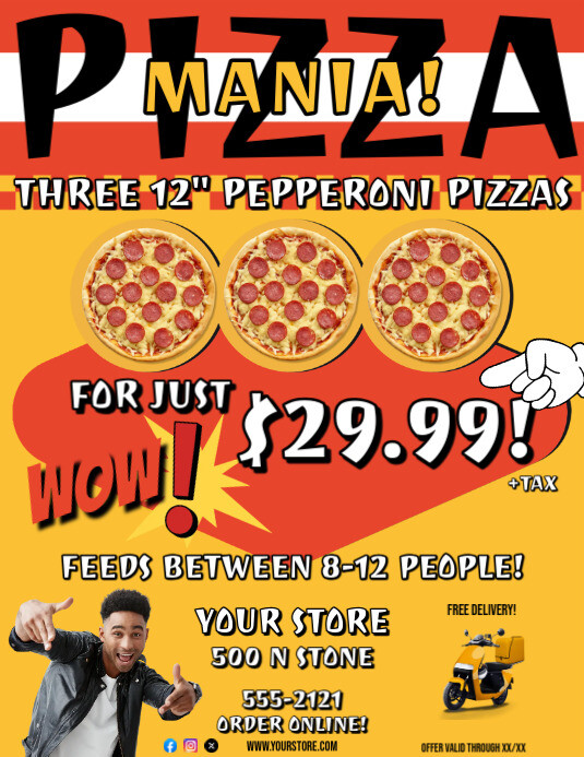 Pepperoni Pizza Special Ad Flyer Template | PosterMyWall