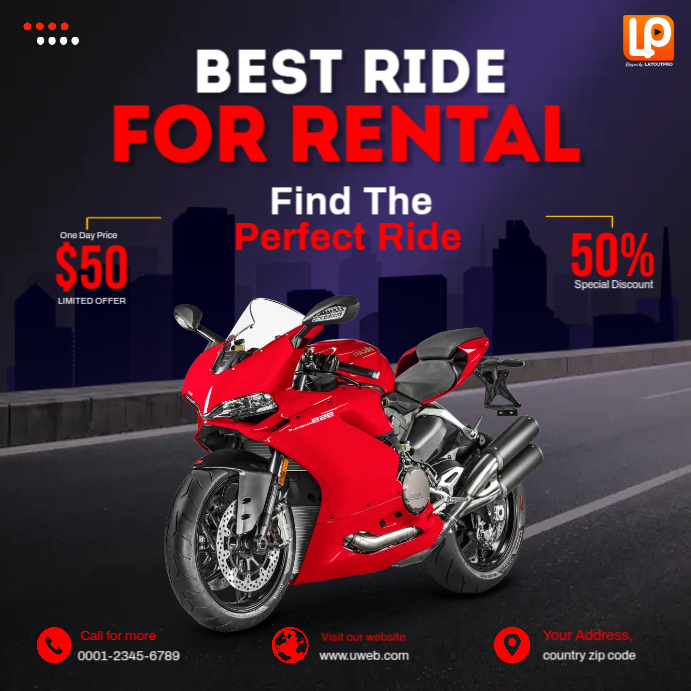 Plantilla de Perfect Motorcycle Ride | PosterMyWall