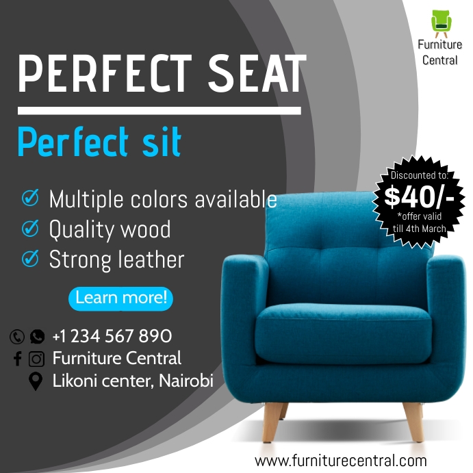 Perfect seat Template | PosterMyWall