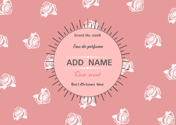 Copy of Perfume Label with pink minimalist background | PosterMyWall