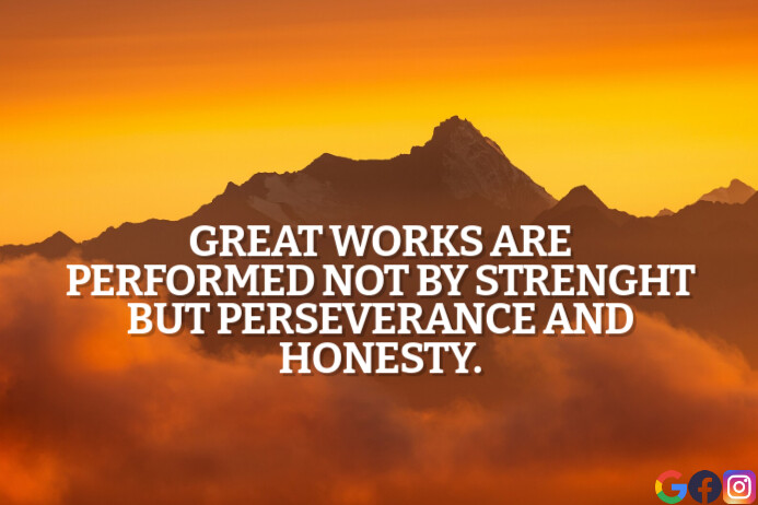 Plantilla de PERSEVERANCE AND HONESTY.QUOTE TEMPLATE | PosterMyWall