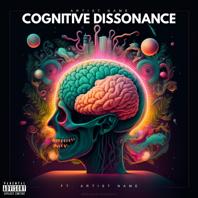 person brain explosion Abstract Album Cover D Template | PosterMyWall