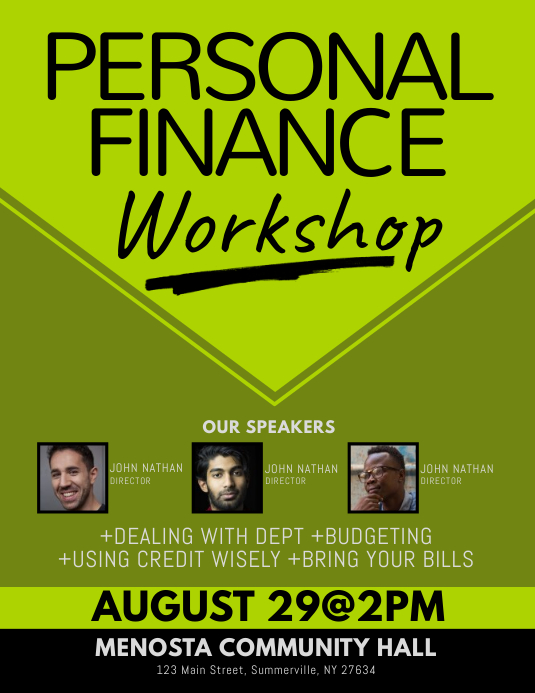 Personal Finance Workshop Flyer | PosterMyWall