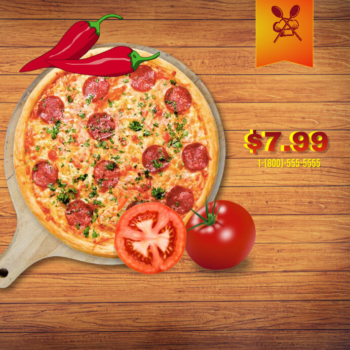 Personal Pan Pizza Template | PosterMyWall